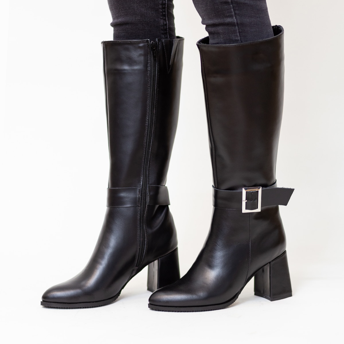 Cizma dama Yari, ID206, piele naturala negru 37EU - eMAG.ro