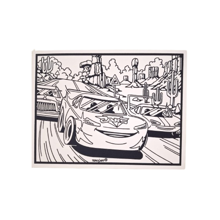 Plansa de colorat cu insertii de catifea Terciart, Cars, include ...