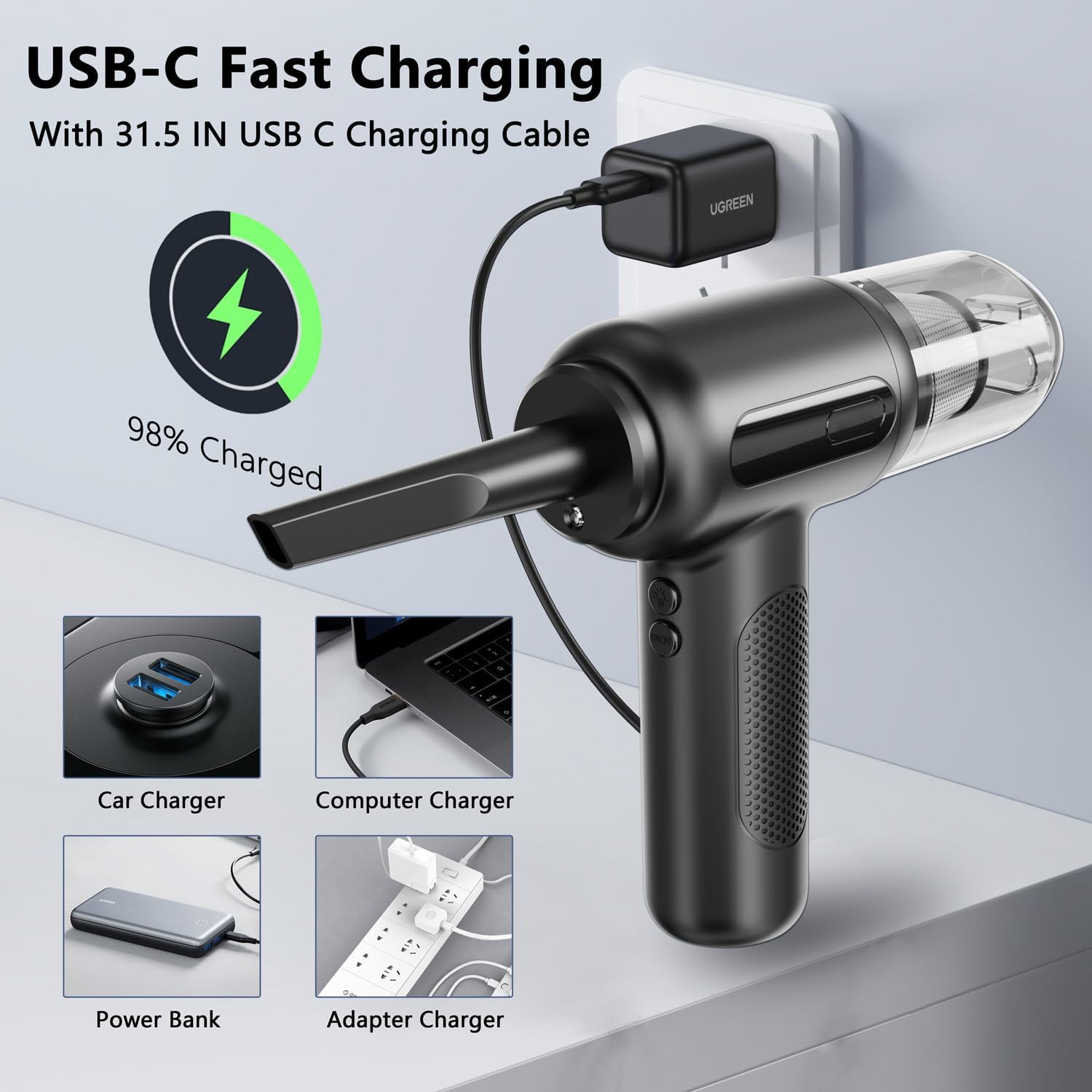 Преносим инструмент за отстраняване на прах от компютър, Тип пистолет ...