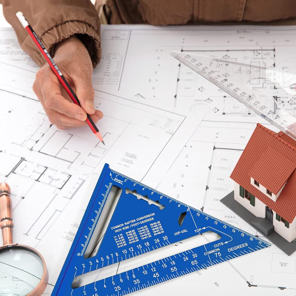 Echer rapid tamplarie/dulgherie din aluminiu 180mm, JENUOS®, Portabila ...