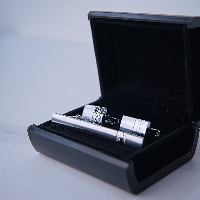 Set butoni camasa si ac de cravata, Exclusive Style VII, Argintiu ...