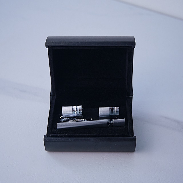 Set butoni camasa si ac de cravata, Exclusive Style VII, Argintiu ...