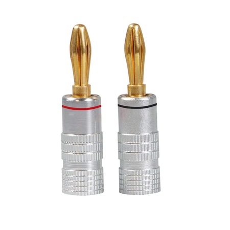 Set 2 mufe tip banana placate cu aur, LLWL, 4 mm, Cupru, Argintiu - eMAG.ro