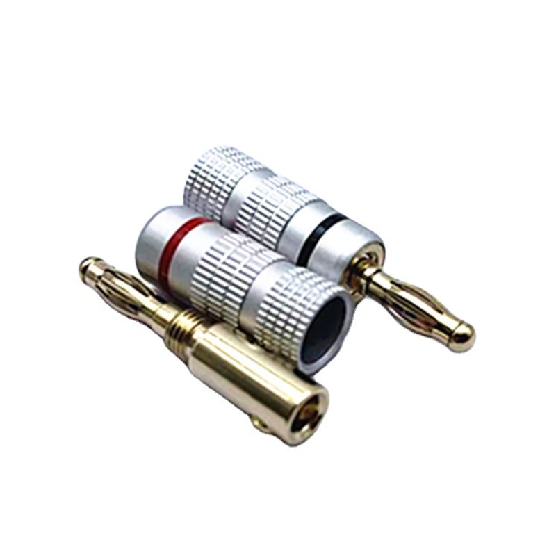 Set 2 mufe tip banana placate cu aur, LLWL, 4 mm, Cupru, Argintiu - eMAG.ro