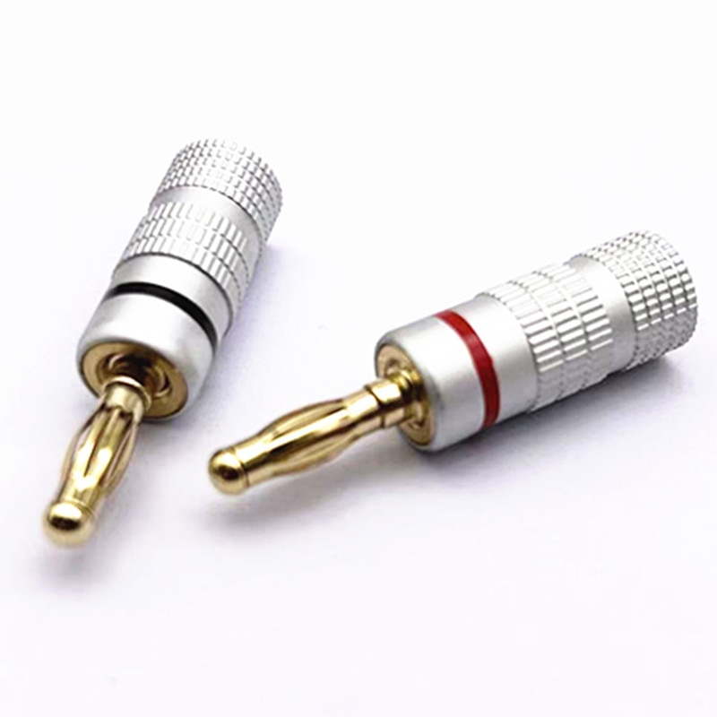 Set 2 mufe tip banana placate cu aur, LLWL, 4 mm, Cupru, Argintiu - eMAG.ro