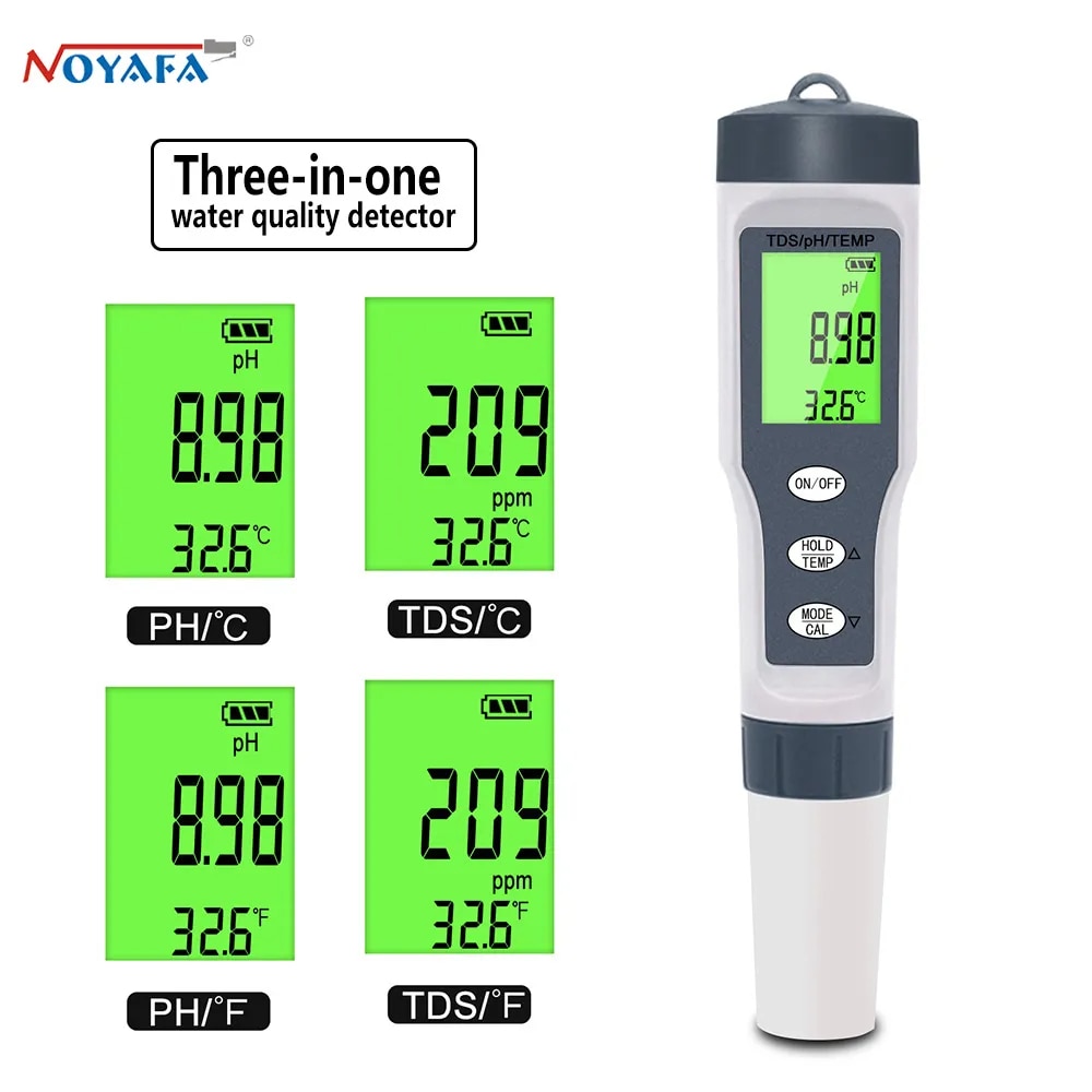 Tester de pH pentru apa, Noyafa, Duritate/Ph/Temperatura - eMAG.ro