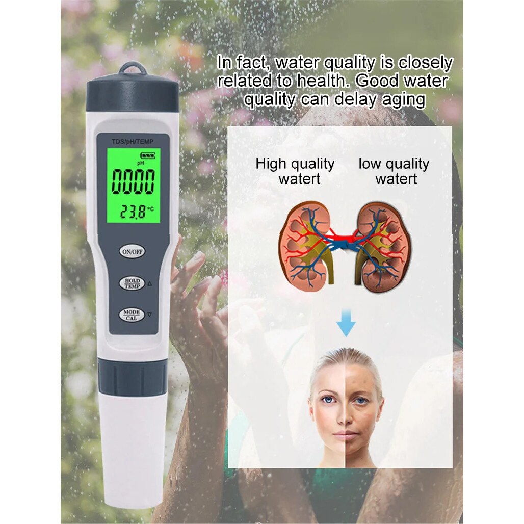 Tester de pH pentru apa, Noyafa, Duritate/Ph/Temperatura - eMAG.ro