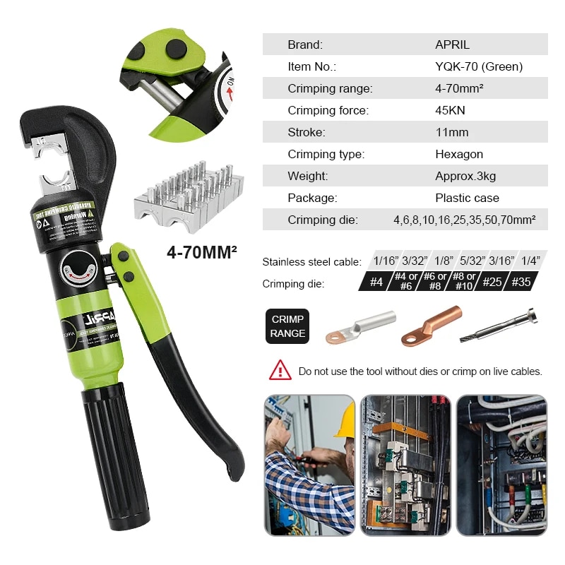 Cleste hidraulic de sertizare, APRIL, Metal, Negru - eMAG.ro