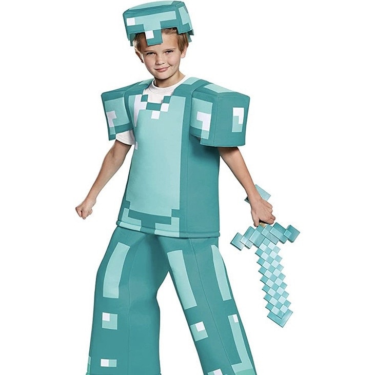 Costum Minecraft pentru copii, Armura de Diamond, Tesatura fina, 120, 4 ...