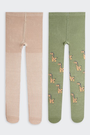 LC WAIKIKI, Set de dresuri cu model - 2 perechi, Kaki, Bej, 98-104 CM - eMAG.ro