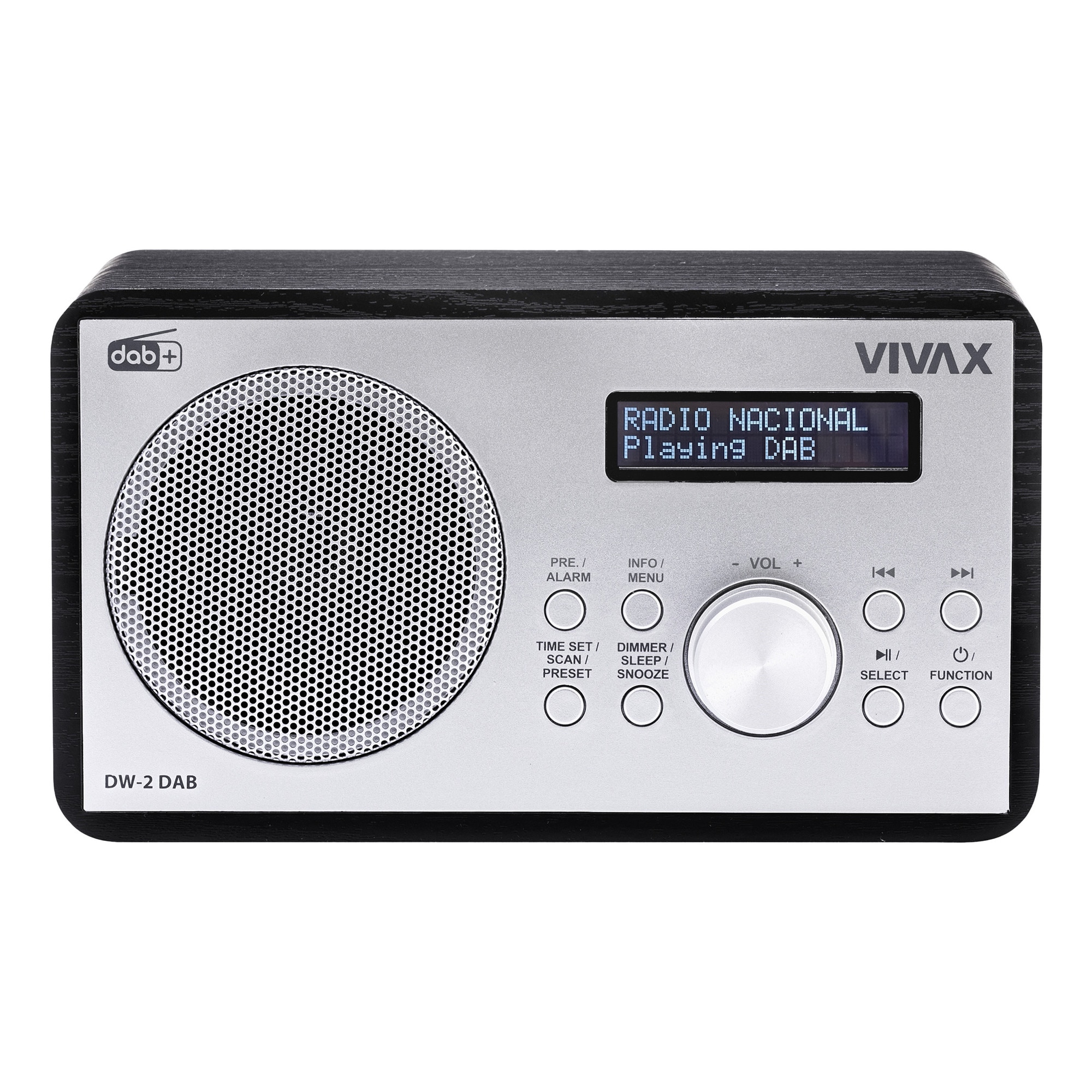 Radio cu ceas Vivax DW-2 DAB, 5W, FM, DAB+, Bluetooth, afisaj LED, 30 ...