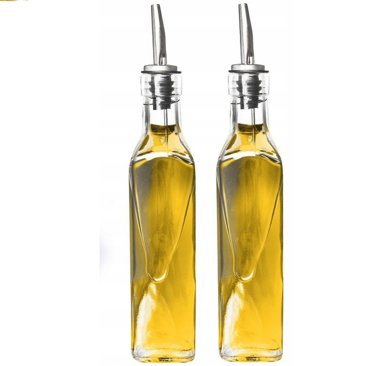 Set de 2x recipiente pentru ulei, otet, ulei de masline, cu dozator ...