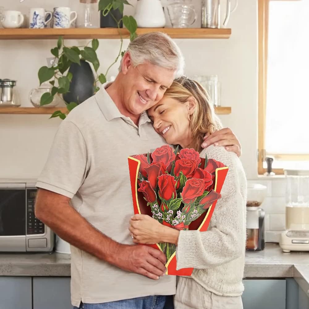 Felicitare 3D, LXNZUHN, Hartie, Rosu - eMAG.ro