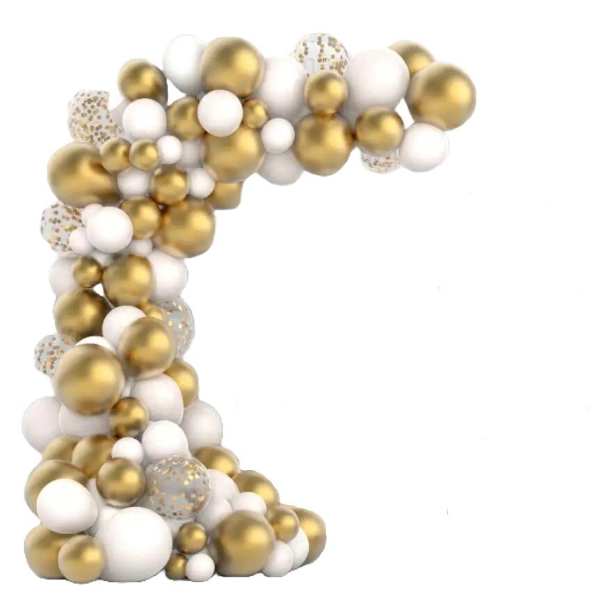 Set Arcada Baloane Gold Alb Nunta Majorat 117 Piese - eMAG.ro