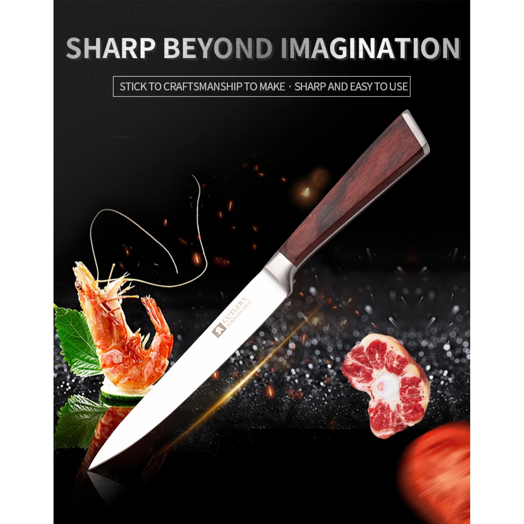 Cutit universal 13cm Cutlery, lama otel inoxidabil, antiaderent, de ...