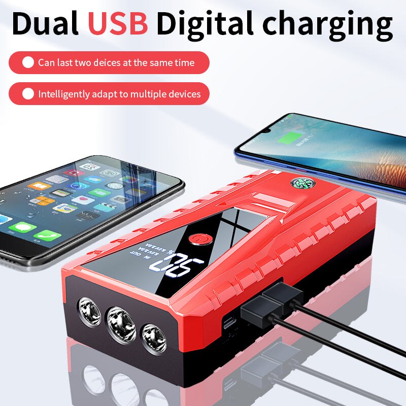 Starter auto, portabil, 12V, 26000mah, rosu - eMAG.ro