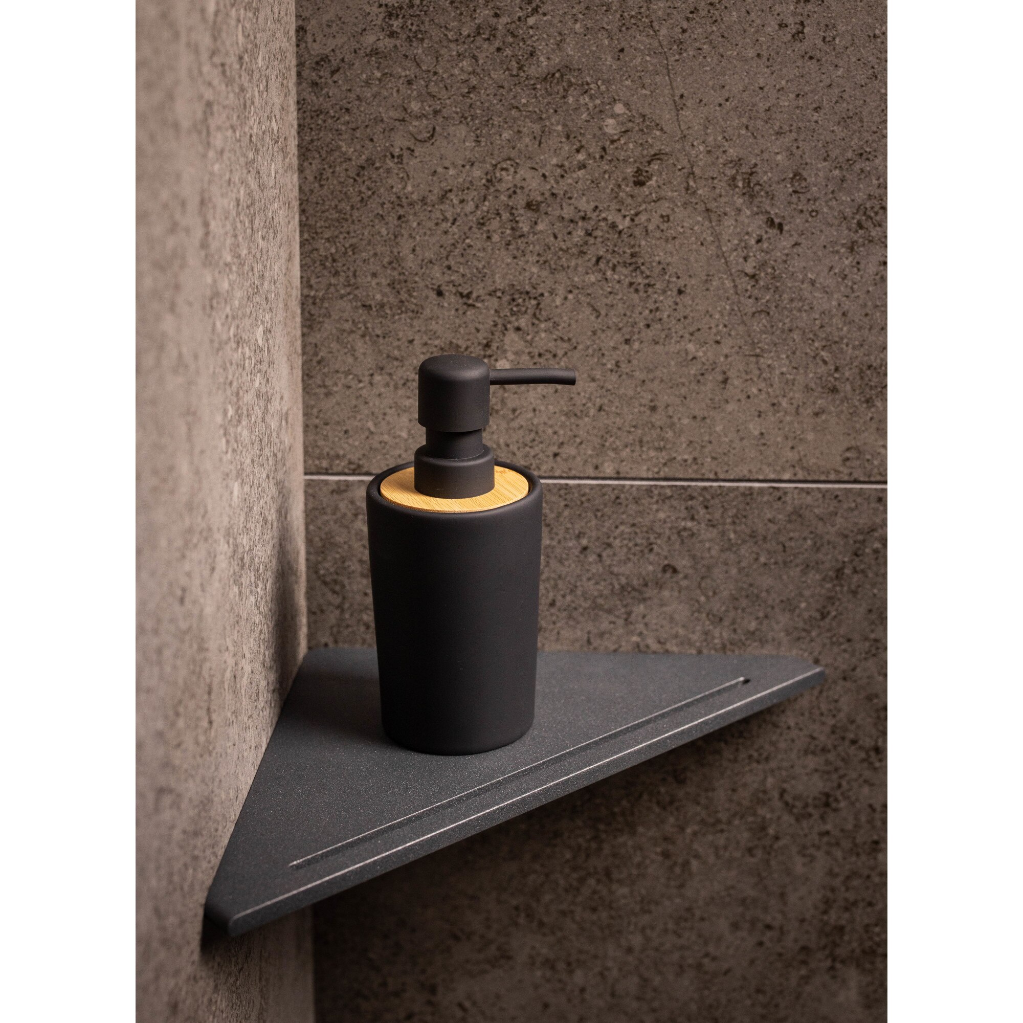 Raft de colt baie, Luss, Aluminiu, 35x20 cm, Negru - eMAG.ro