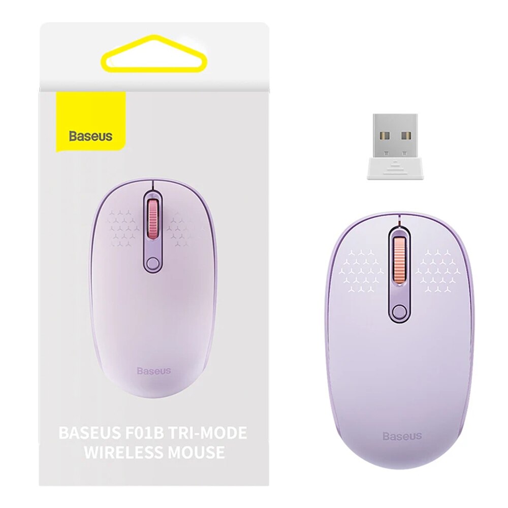 Mouse Fara Fir BT 5.0 Baseus F01B (B0105550351300) Nebula Purple - eMAG.ro