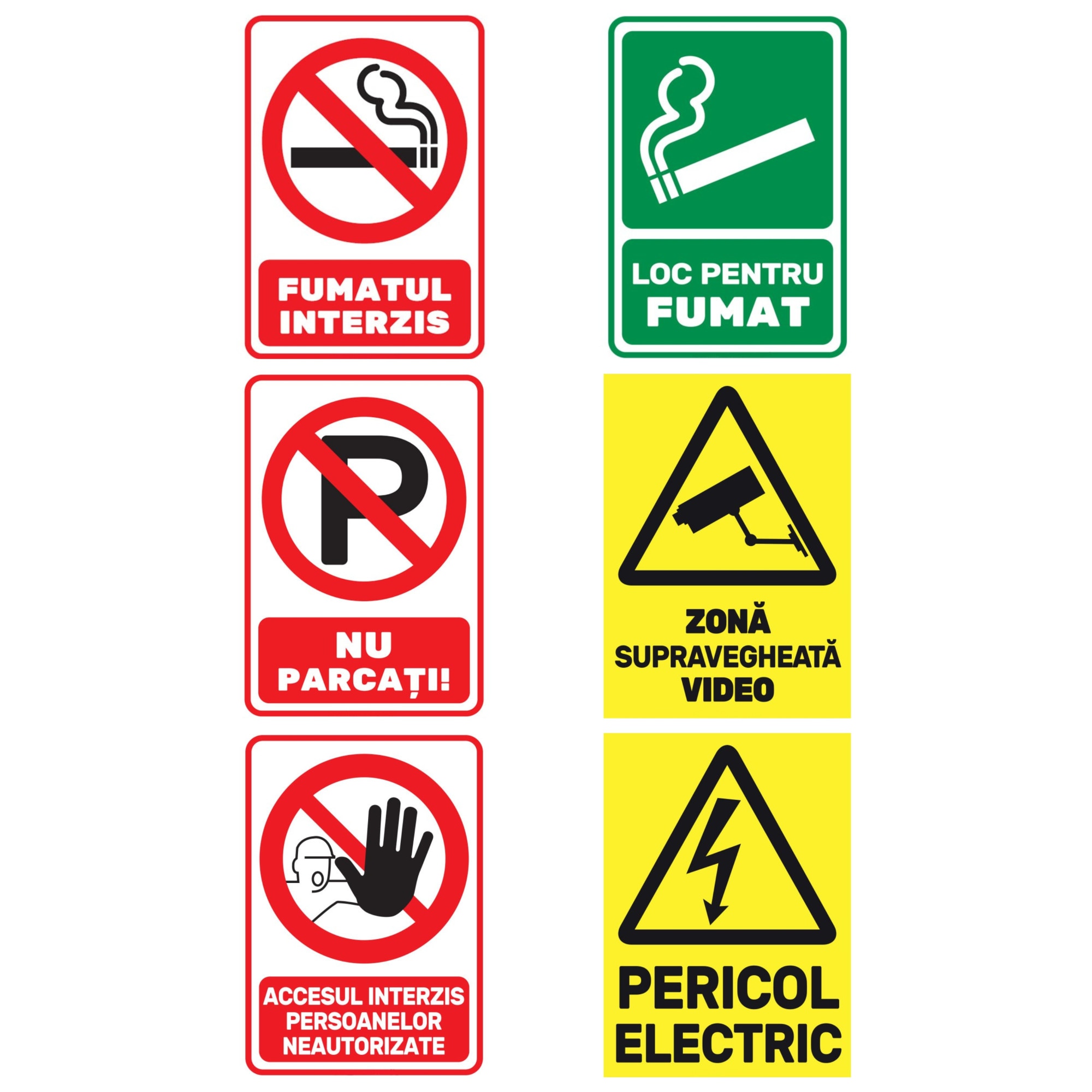 Set 6 autocolante Interzicere si avertizare - eMAG.ro