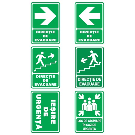 Set 6 autocolante Iesire de urgenta - eMAG.ro