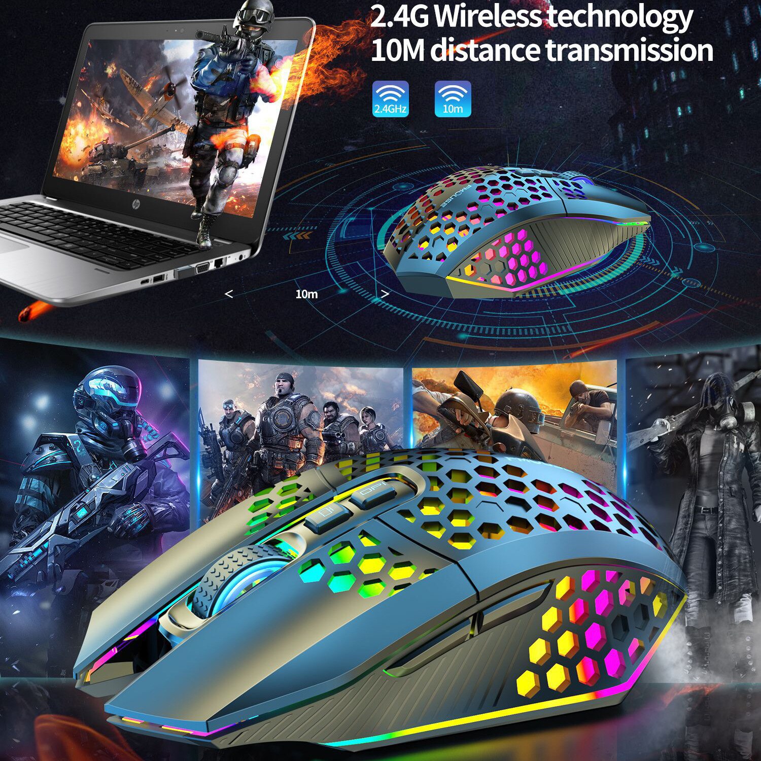 Mouse Profesional Wireless Pentru Home & Office chigoods®, Reincarcabil ...