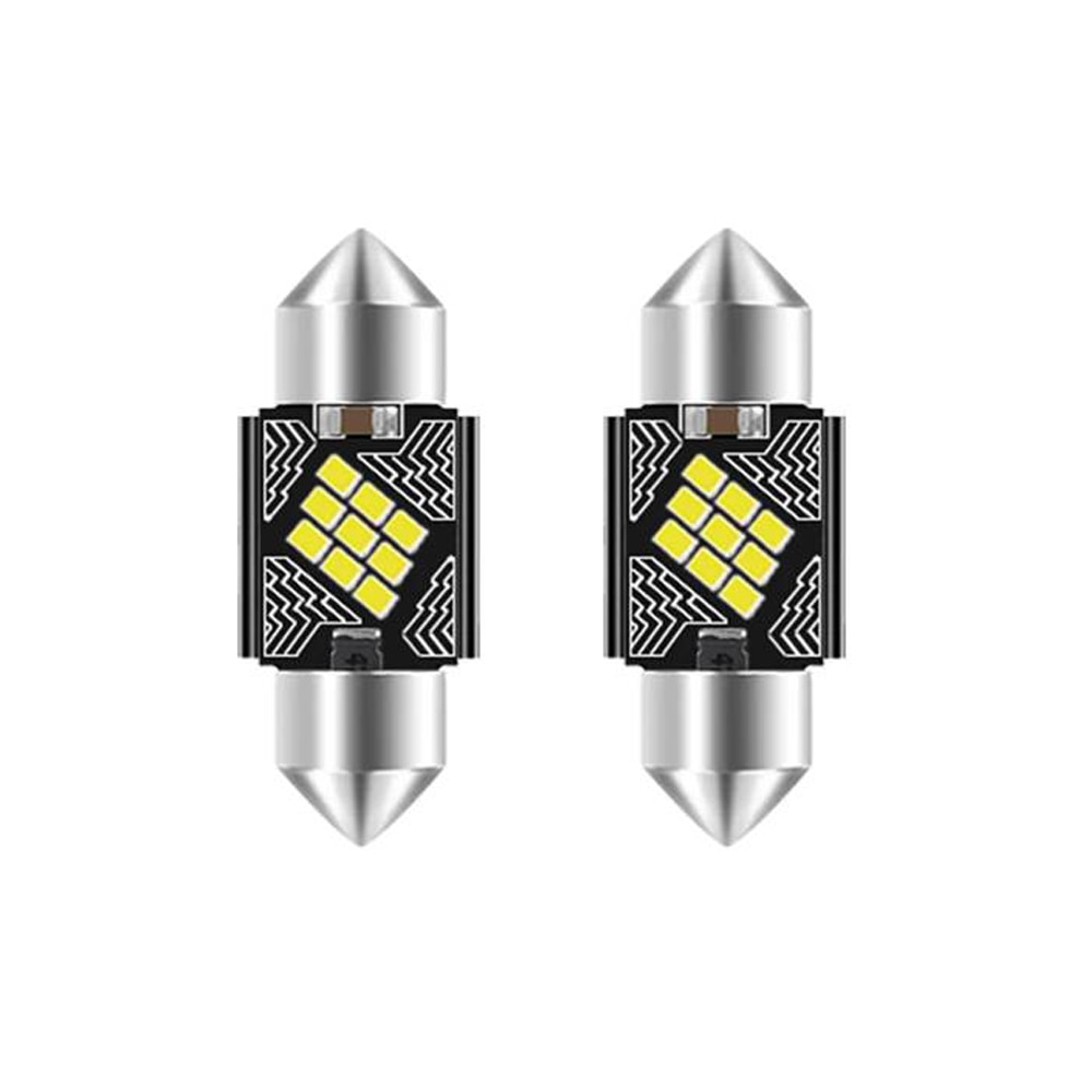 Set 2 LED C5W Festoon 9 SMD technology 6000K 31 mm alb pur - eMAG.ro