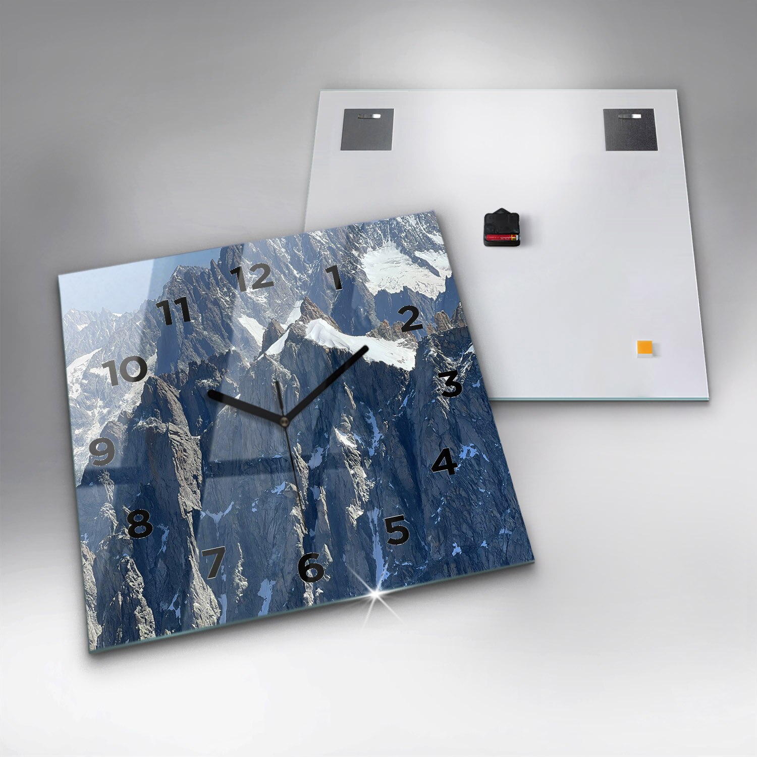 Ceas de perete, Wallfluent, de sticla, Mainile negru, Cifre Arabe ...