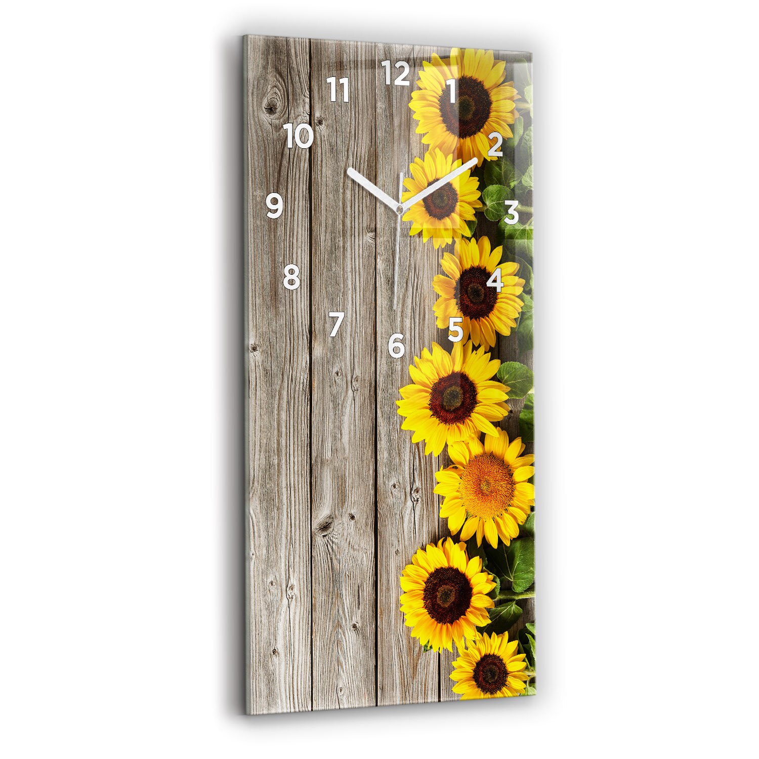 Ceas de perete, Wallfluent, de sticla, Mainile albe, Cifre Arabe ...