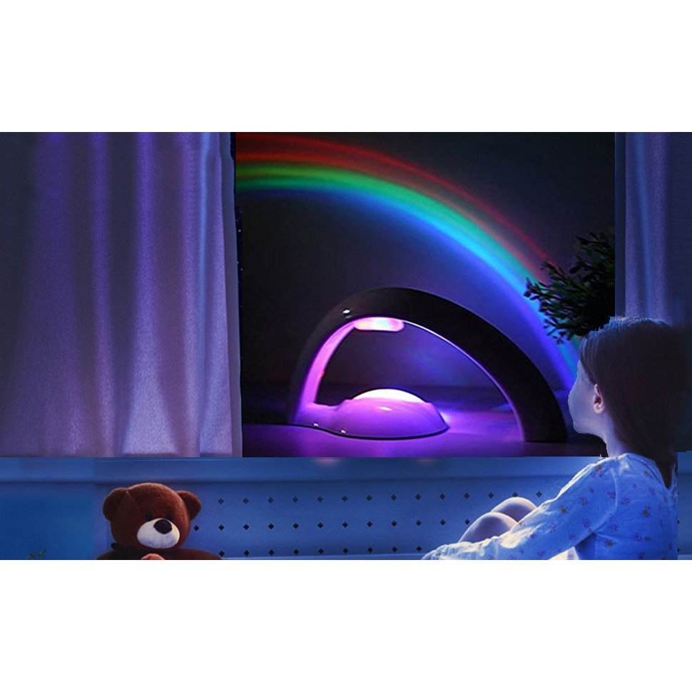 Lumina de noapte cu curcubeu, proiector cu LED, Alb - eMAG.ro