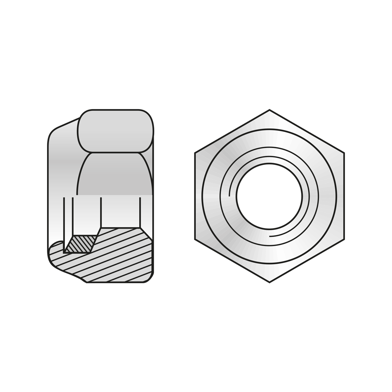Set 250 x Piulita Hexagonala AutoBlocare Otel gr.6 Zincat-M8 - eMAG.ro