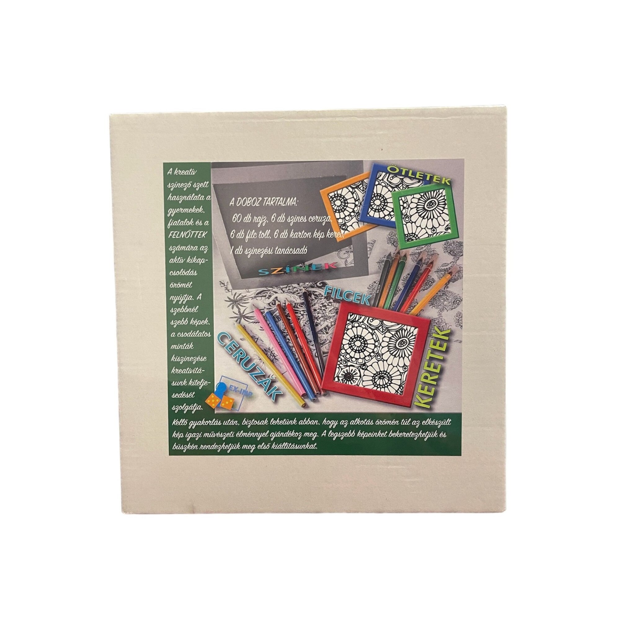 Set de colorat, Colorate creativa flori, 60 de desene in limba maghiara ...