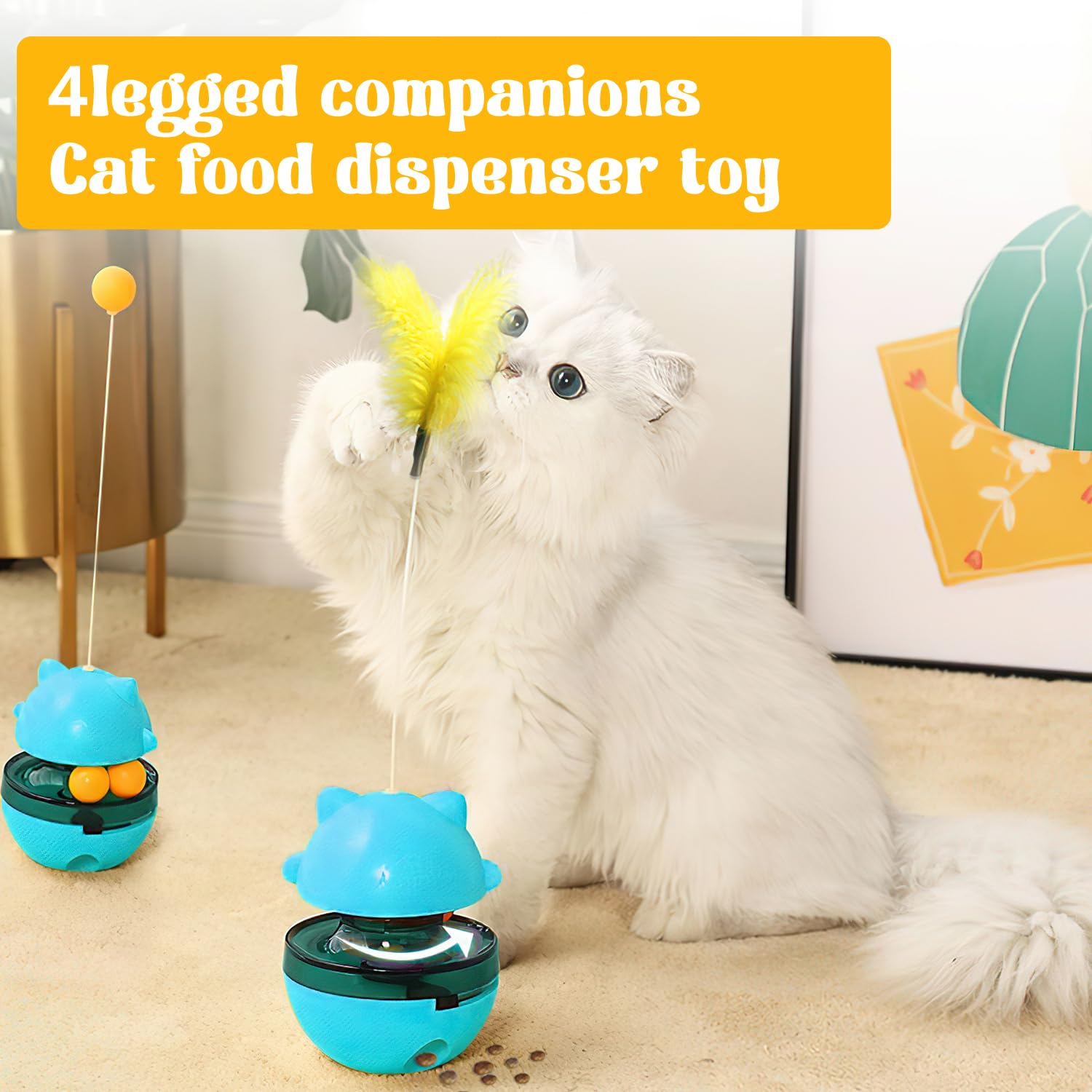 Jucarie interactiva pisici, ABS/Policarbonat, 10x10x15.5cm, Albastru ...