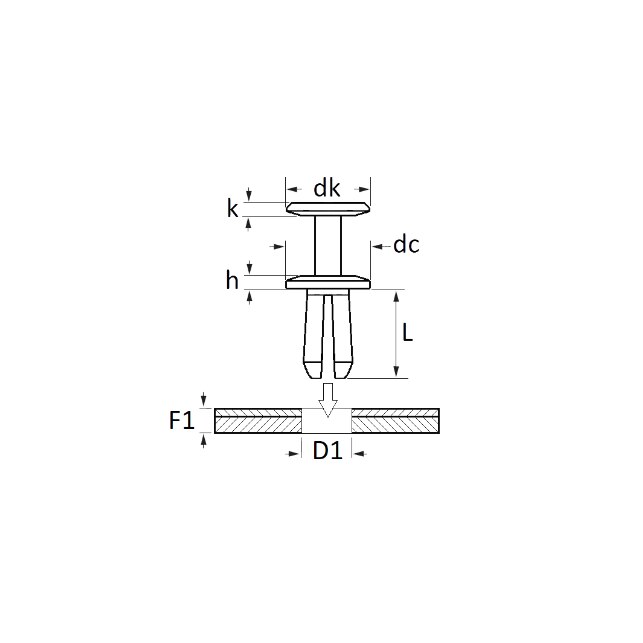 Set 6 nituri auto Restagraf, 10 mm, plastic, negru, pentru fixare ...