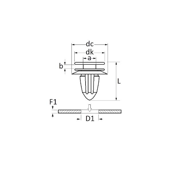 Set 10 agrafe auto Restagraf, 8.2 mm, plastic, negru, pentru panouri ...