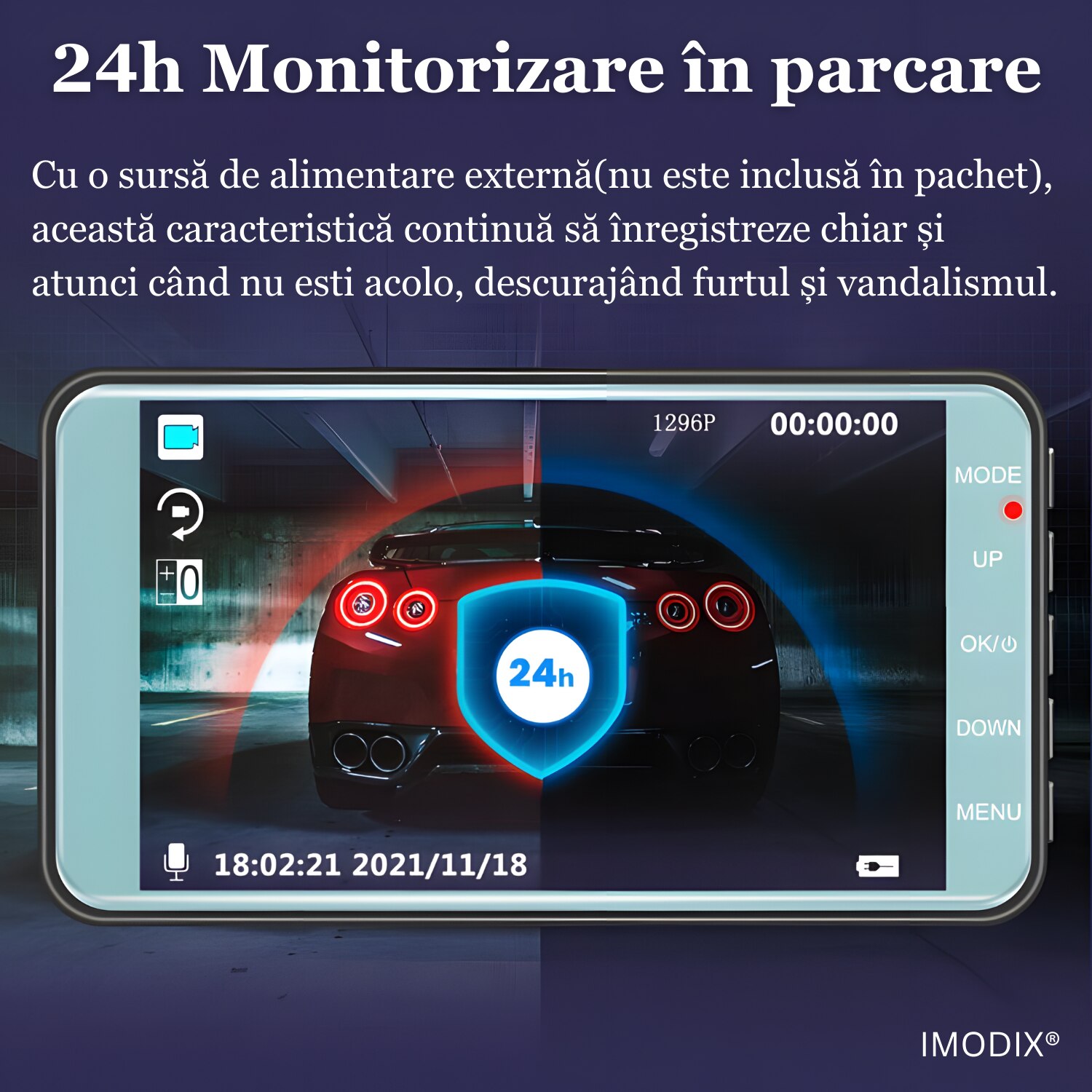 Camera Video De Bord Auto, IMODIX®, Camera Marsarier, FULL-HD 1080P ...