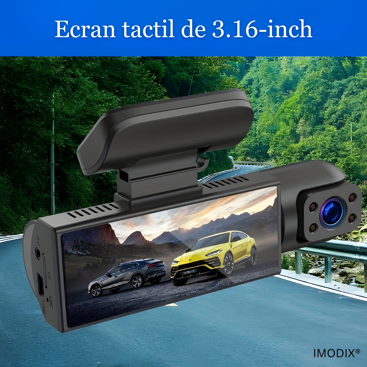 Camera Video Auto DVR Duala, IMODIX®, Full HD, Rezolutie 1080p, Ecran ...