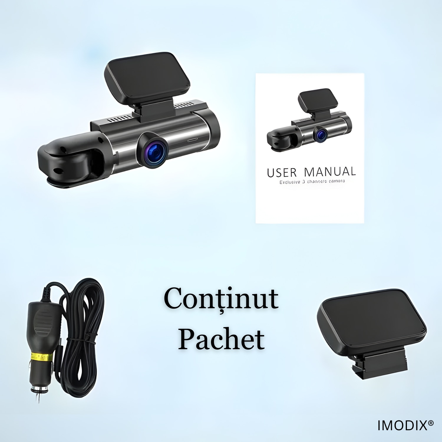 Camera Video Auto DVR Duala, IMODIX®, Full HD, Rezolutie 1080p, Ecran ...