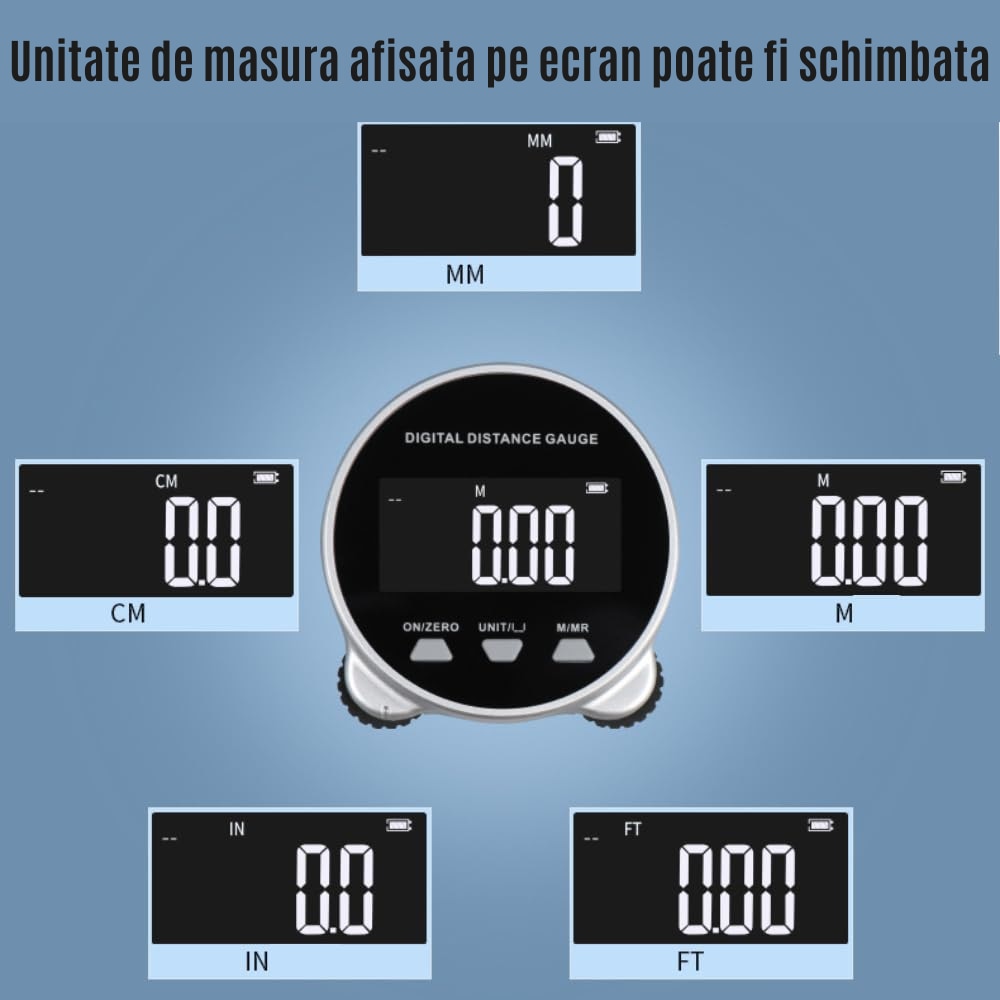 Ruleta electronica digitala 200m, incarcare USB, ecran LCD, inalta ...