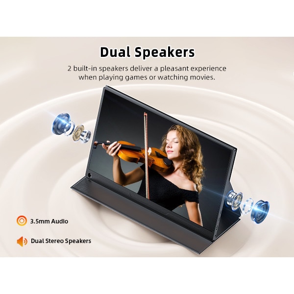 Monitor portabil, Uperfect, 15.6", HDMI, 1920*1080, Dual USB-C, 60HZ 16 ...