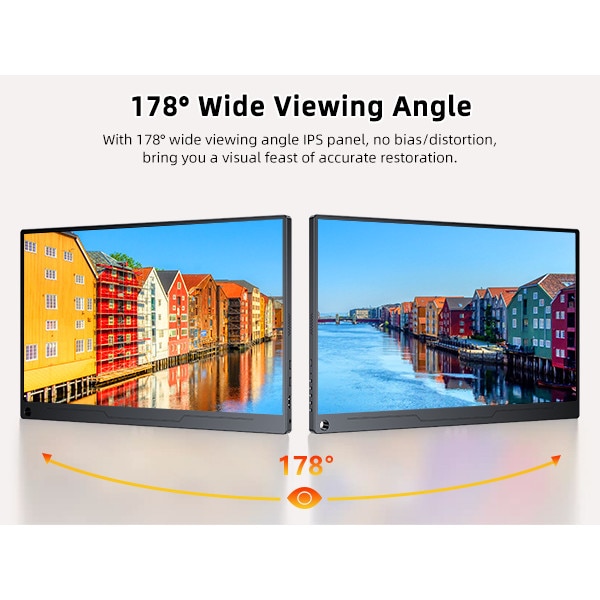 Monitor portabil, Uperfect, 15.6", HDMI, 1920*1080, Dual USB-C, 60HZ 16 ...