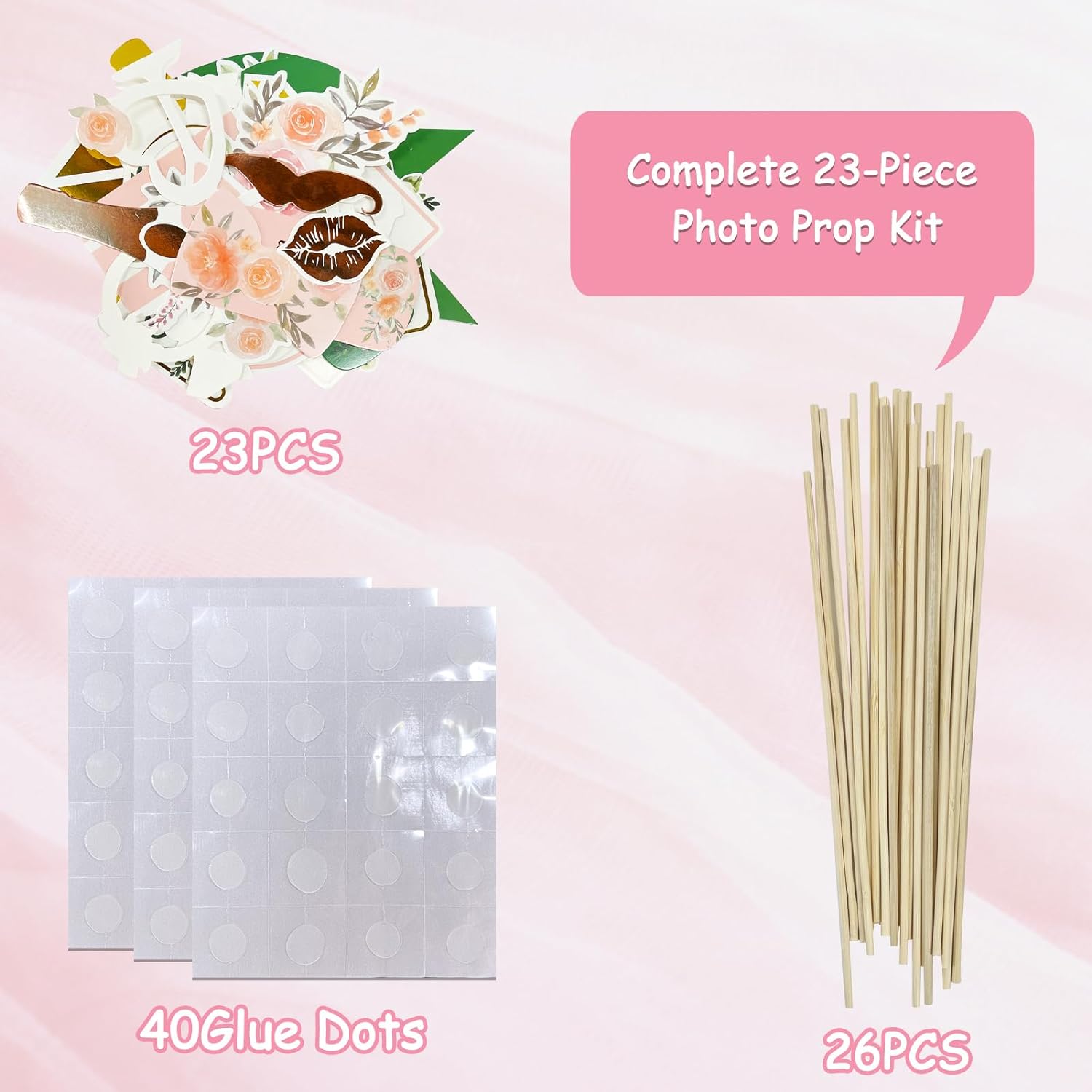 Set 23 accesorii pentru nunta, photo props - eMAG.ro