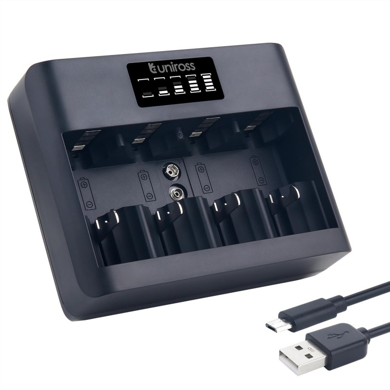 Incarcator UNIVERSAL pentru AA, AAA, C, D, 9V cu ecran LCD - eMAG.ro