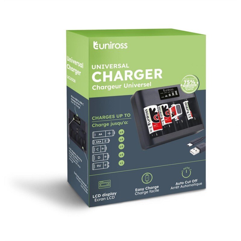 Incarcator UNIVERSAL pentru AA, AAA, C, D, 9V cu ecran LCD - eMAG.ro