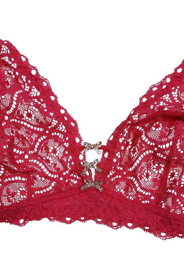 Sutien din dantela Leilieve fara sarma, rosu zmeura, 80C - eMAG.ro