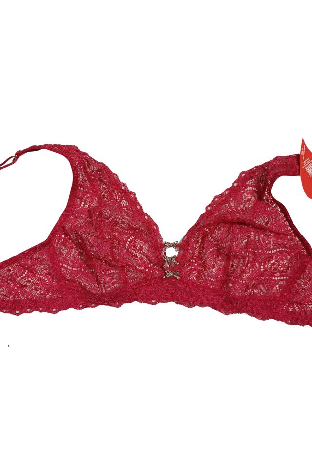 Sutien din dantela Leilieve fara sarma, rosu zmeura, 80C - eMAG.ro