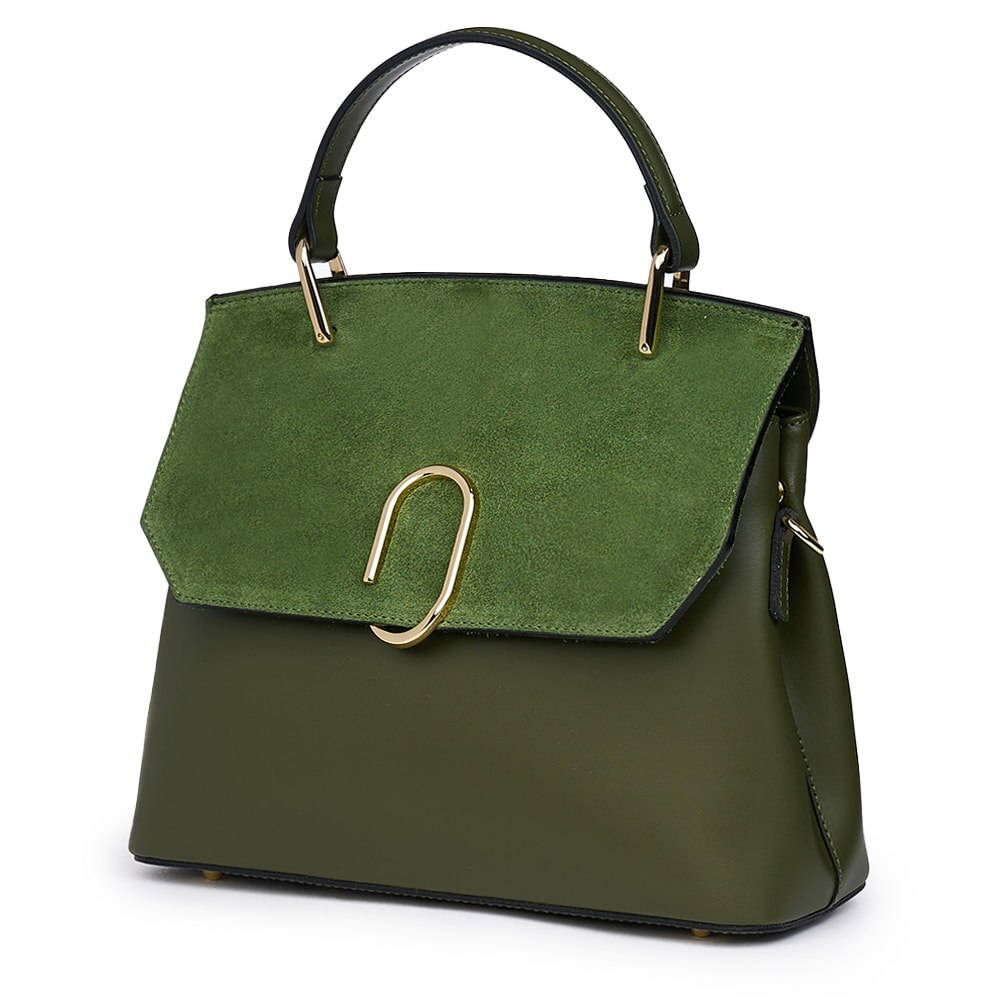 Poseta din piele naturala Ruby verde inchis - eMAG.ro