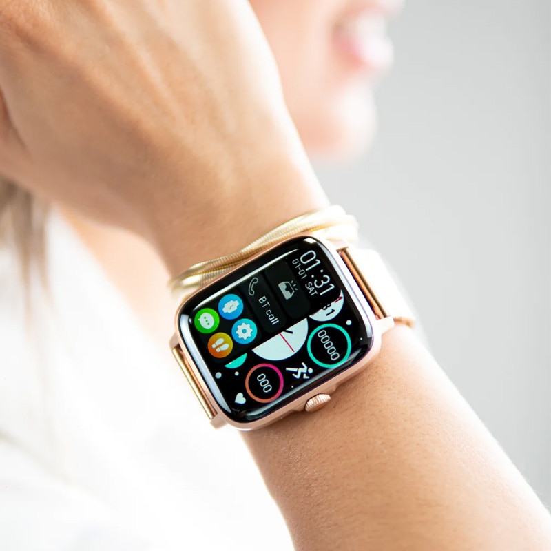 Ceas smartwatch Infitime SQM, ecran 1.9", Apeluri Bluetooth, SMS ...