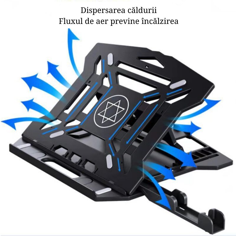 Suport Laptop plastic/ABS, Portabil, Reglabil, Adjustabil 7 Trepte ...
