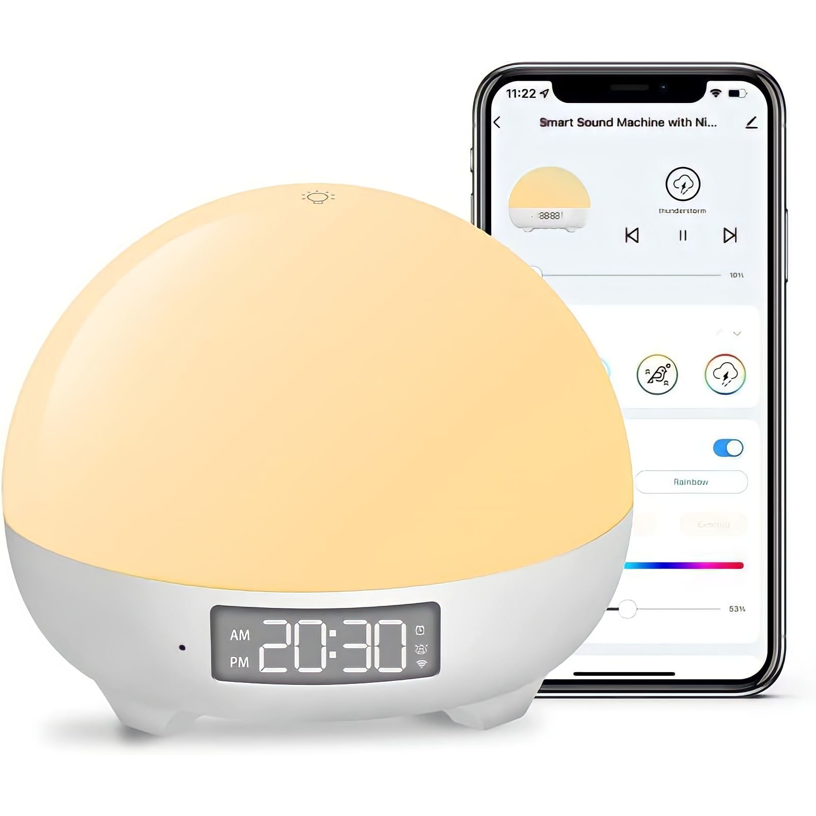 Lampa de veghe cu LED alba smart, WIFI, aplicatia Tuya, portabila ...