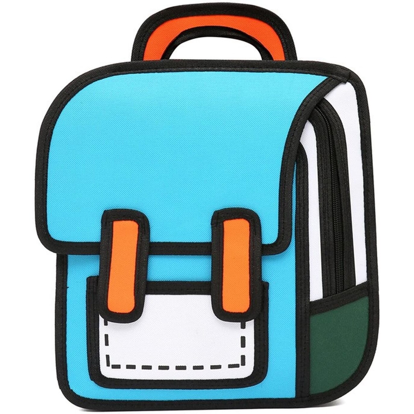 Rucsac bidimensional, cu benzi desenate 2D, Gradinita, Scoala, Casual ...